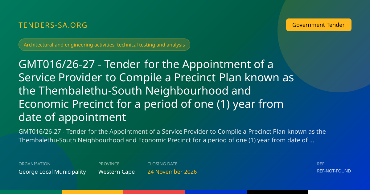 Compile Thembaledu-South Neighbourhood and Economic Precinct Plan ...
