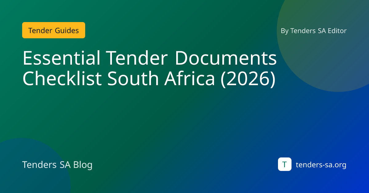 Full Tender Documents Checklist for South Africa (Update)